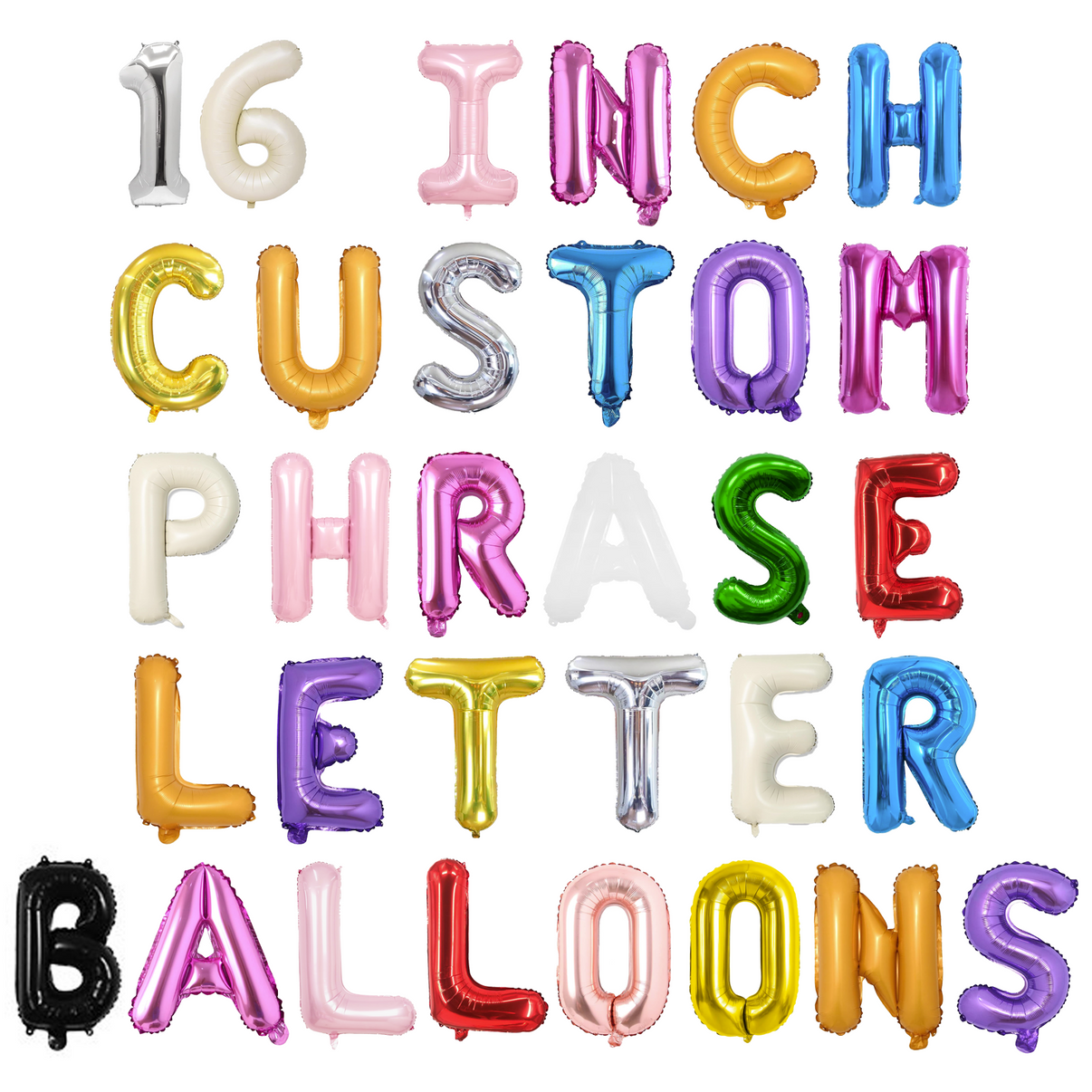 16 Inch Custom Letter Balloons – Personalized Alphabet Foil Letter Bal ...
